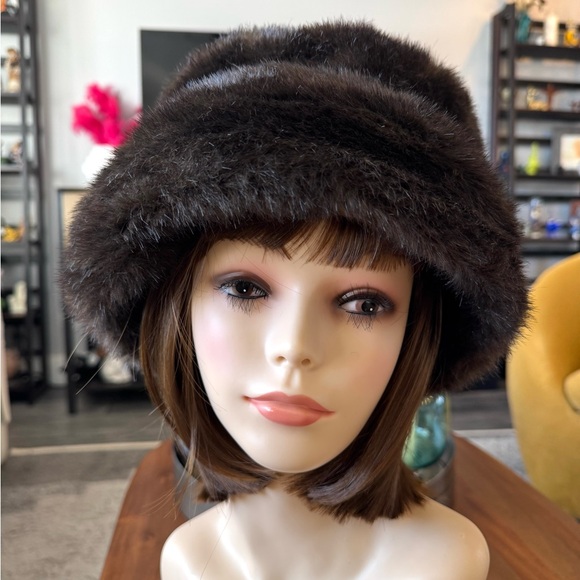 Ben Berger | Accessories | Vintage Ben Berger Dark Brown Faux Fur Hat ...